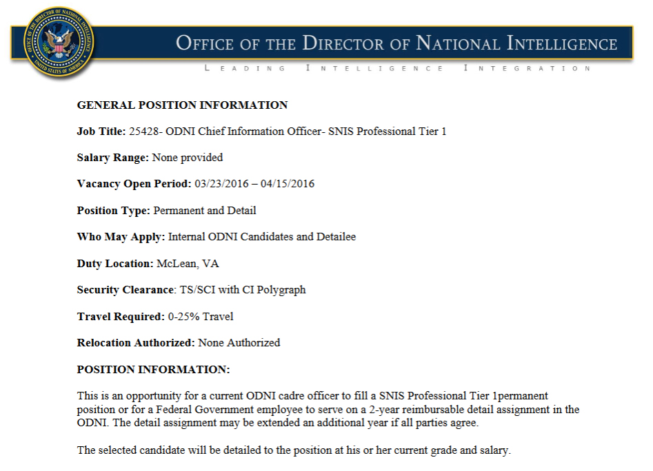 odni cio job – MeriTalk